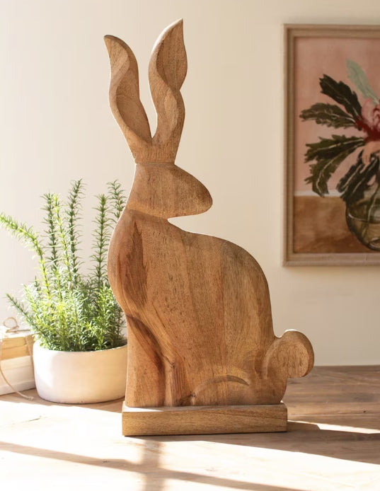 Carved Wood Rabbit – Sarah Grover Home