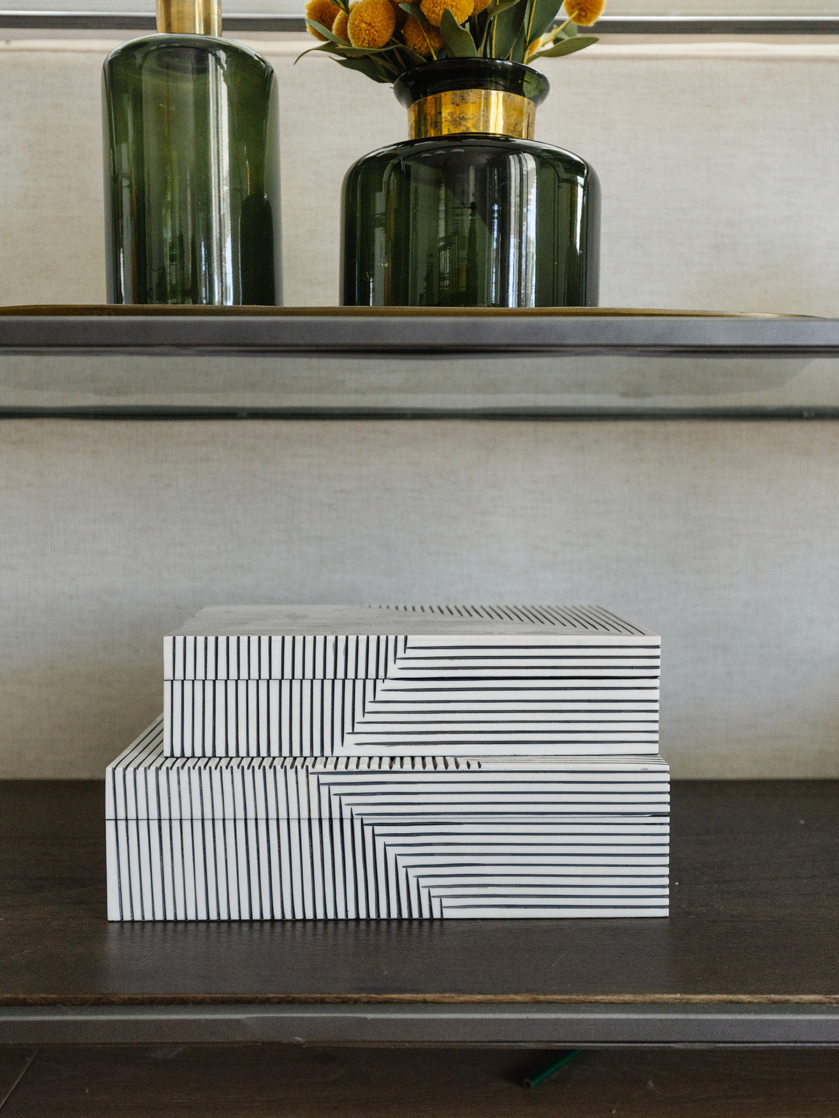 Black Pinstripe Box – Sarah Grover Home