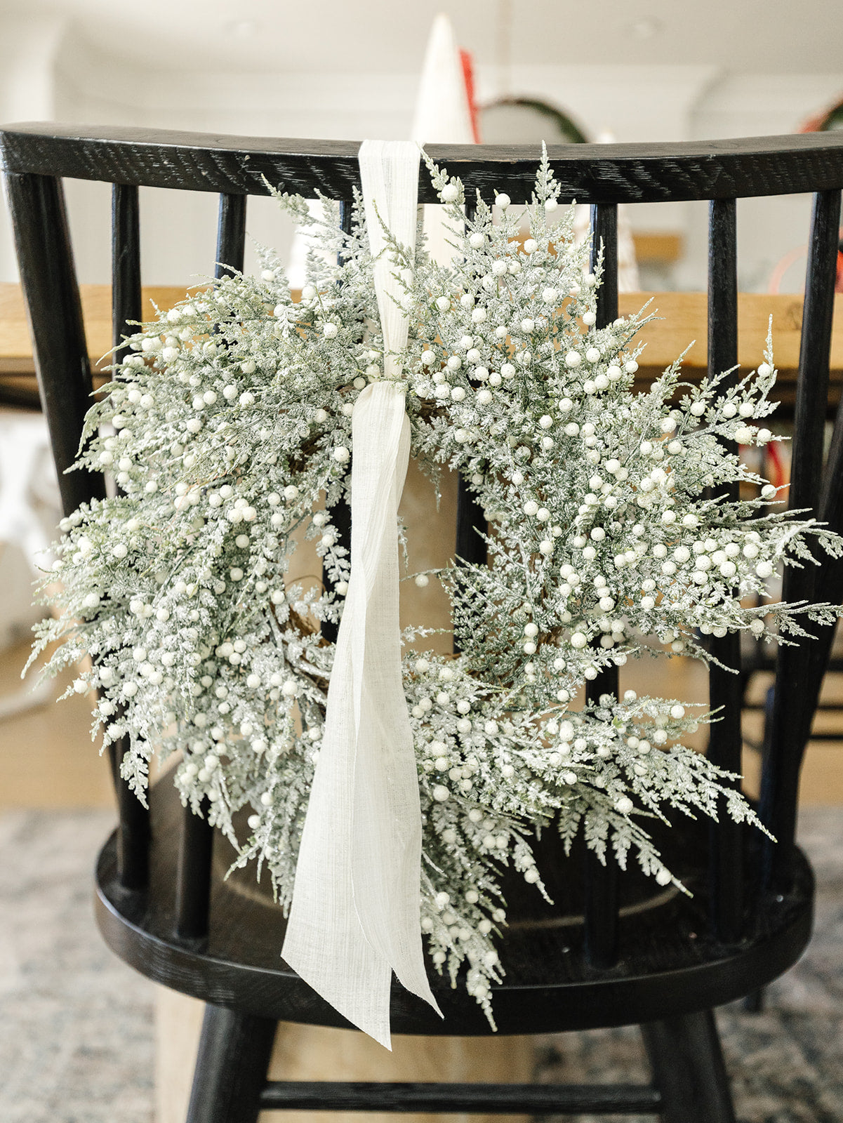Glittered Snowy Fern Wreath – Sarah Grover Home