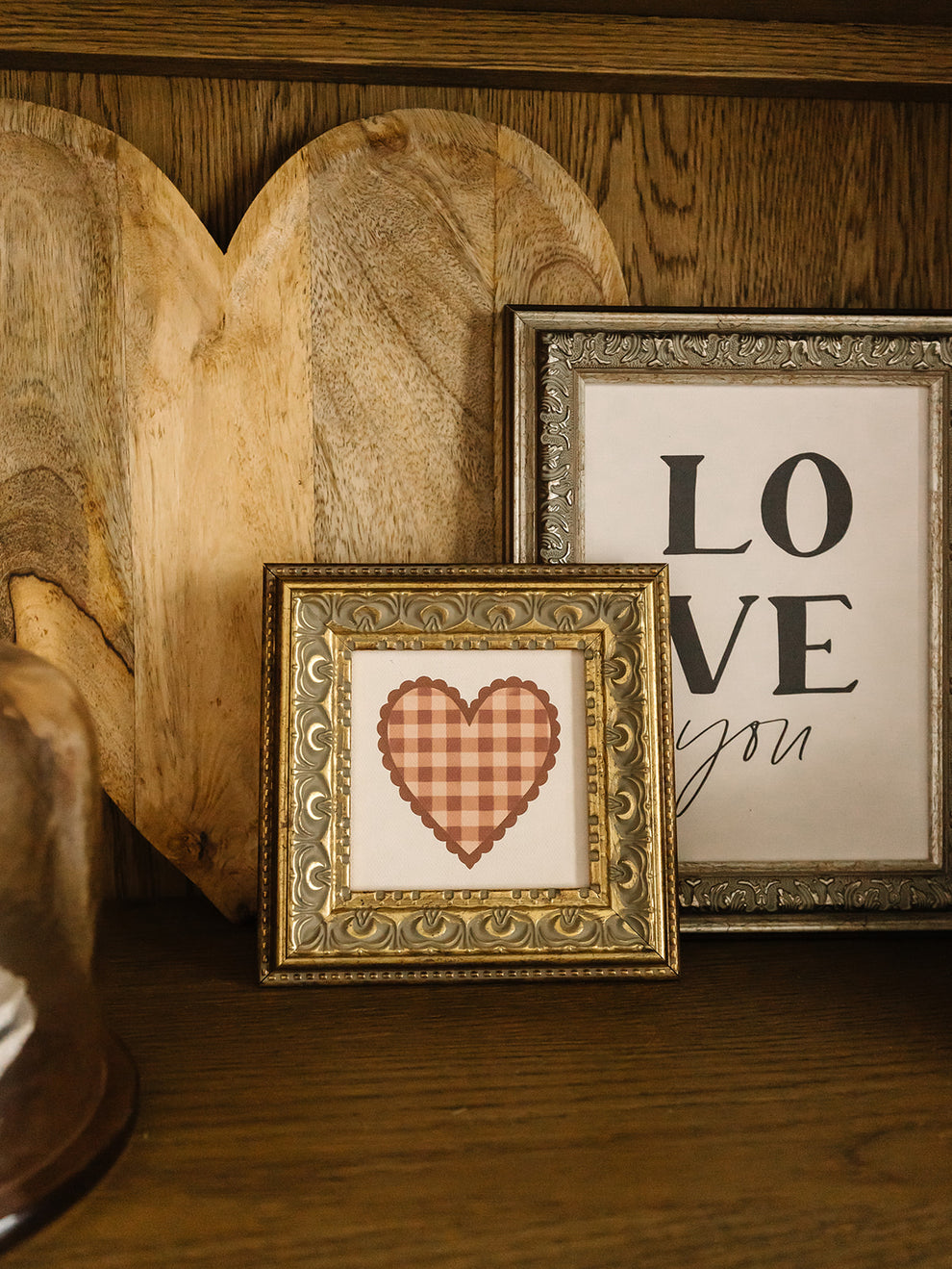 Gingham Heart Framed Art - 3 Sizes – Sarah Grover Home